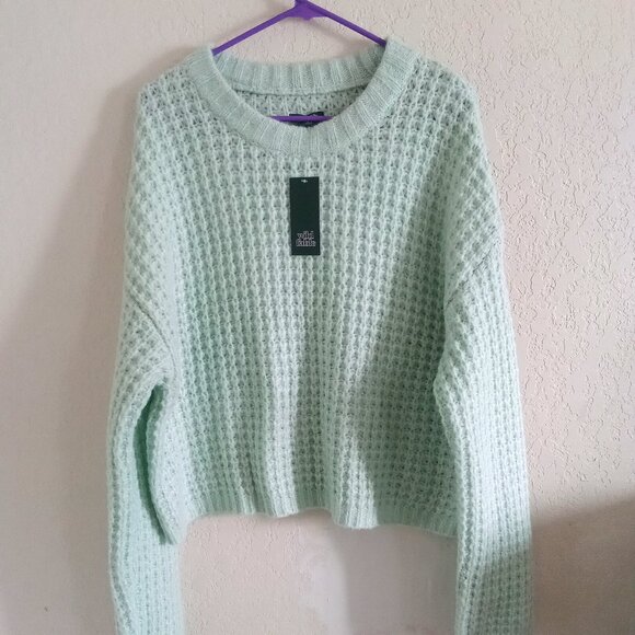 wild fable | Sweaters | Nwt Wild Fable Mint Green Knitted Sweater ...